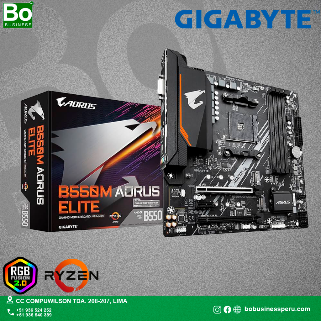 PLACA MADRE GIGABYTE AORUS B550M ELITE AMD RYZEN DDR4 AM4 - Bo Business